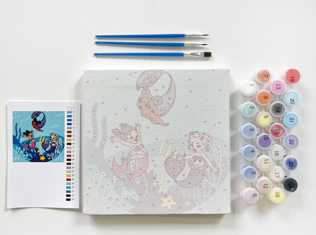 New! Mermaid Paint-By-Numbers Canvas Kit (Limited Edition) – Colorfull ...
